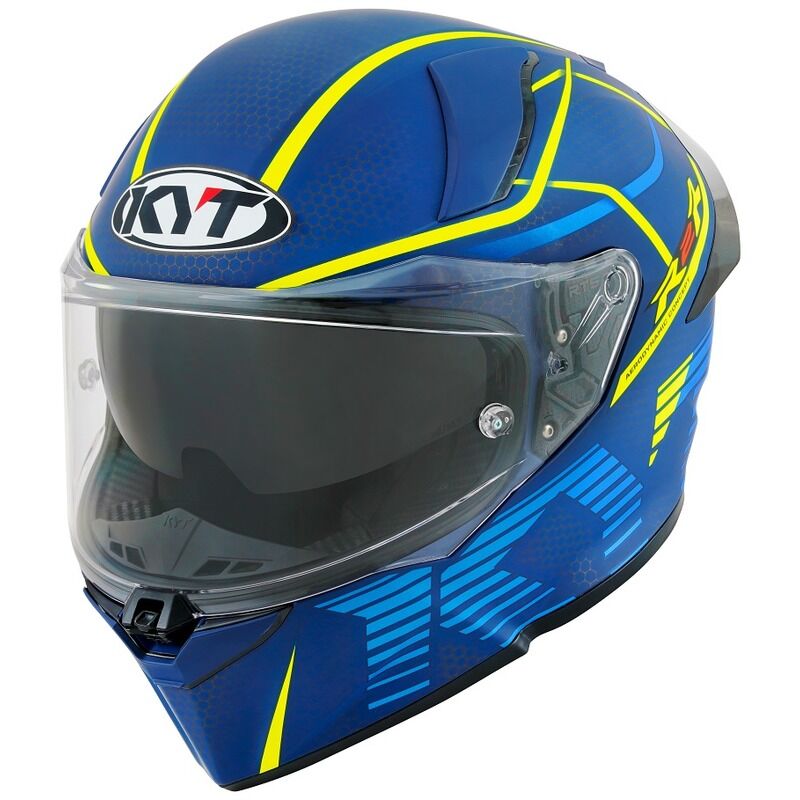 KYT R2R Concept Motorcycle Helmet Matt Blue Yellow
